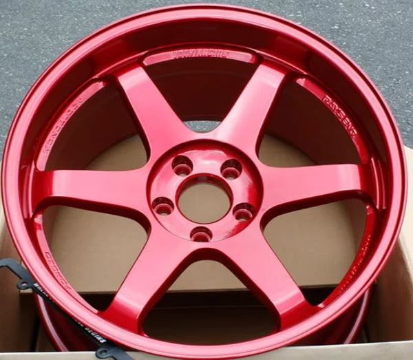 Volk Racing TE37SL 19x9.5 +21 / 19x10.5 +35 5x120 Red Wheels for F80 M ...